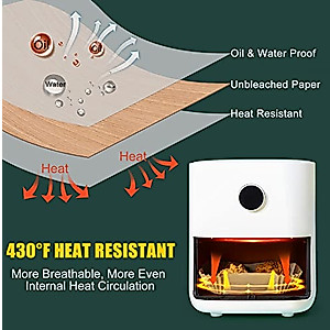 Air Fryer Disposable Paper Liners Square, Non-Stick Parchment Paper, Air Fryer Accessories, Oil Proof, Water Proof, Paper Liner for Microwave Oven Frying Pan(100PCS, 6.3inch)