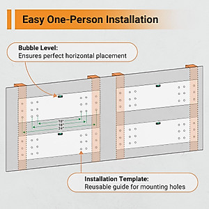 eShelf 2x6 ft Garage Shelving, 2-Pack Wall-Mounted Shelves for Garage, Kitchen, Pantry Storage, 800 lbs Total Load Capacity Gargae Wall Shelving, Black