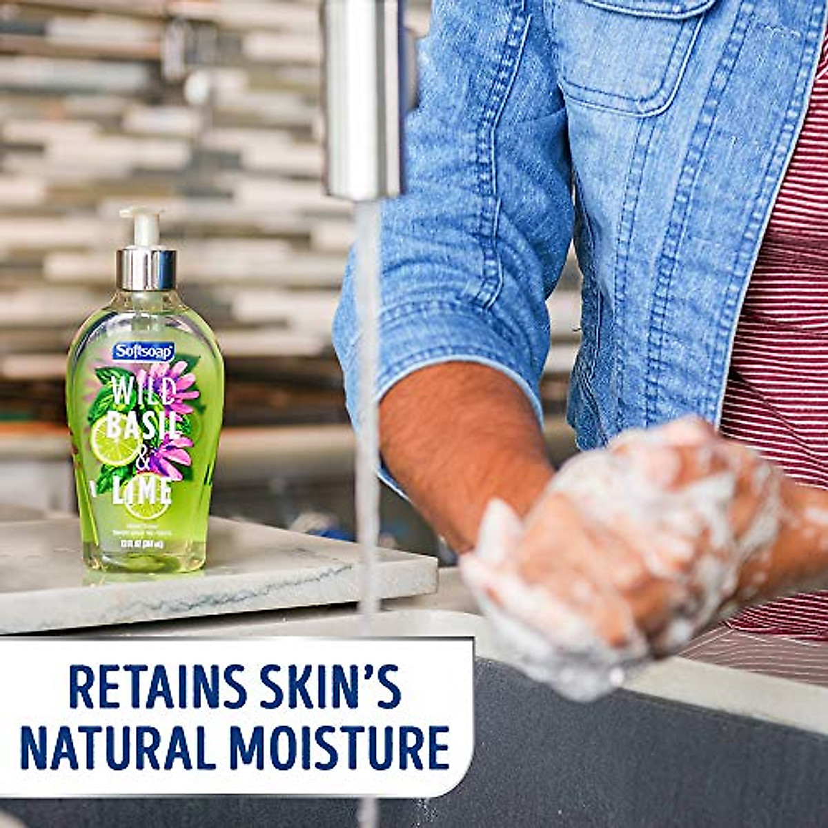 Softsoap Liquid Hand Soap, Wild Basil & Lime, 13 Ounce, 4 Pack