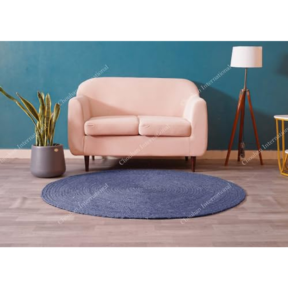 Chouhan International 4x4, 5x5, 6x6,feet Natural Jute Plain Round Rug, Floor Plain Edge Rug Braided Boho Eco Large Circular Handmade Area Rugs (CIRD2)