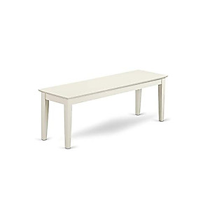 East West Furniture CADA6-LWH-W Capri 6 Piece Set Contains a Rectangle Kitchen Table and 4 Dining Chairs with a Bench, 36x60 Inch, Linen White