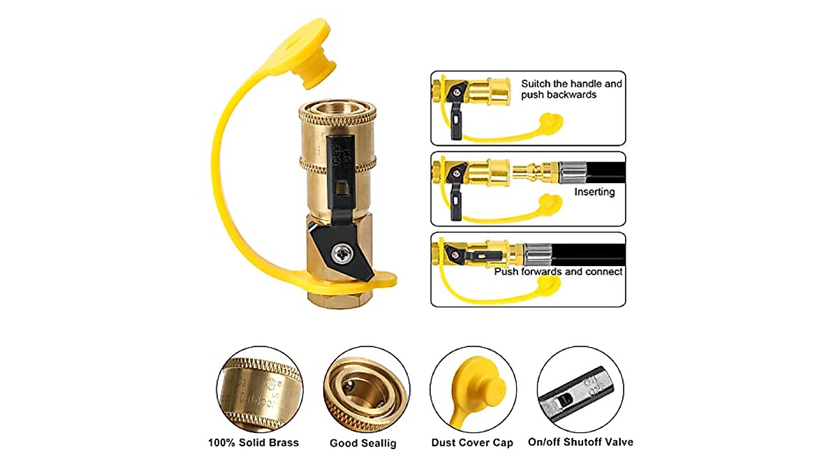 ATKKE RV Propane Quick Connect Fitting Kit for Low-Pressure Systems