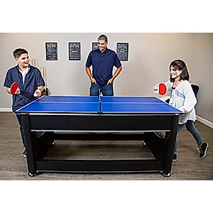 Triple Threat 6-ft 3-in-1 Multi Game Table with Billiards, Air Hockey, and Table Tennis
