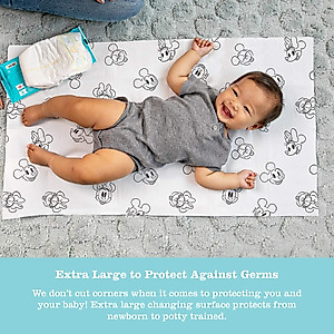 Disney Baby by J.L. Childress Disposable Changing Pads for Baby - Disney Travel Essential - Diaper Changing Table Liners - Disposable Travel Changing Pads, 26"x18" - Mickey & Minnie Mouse - Pack of 24