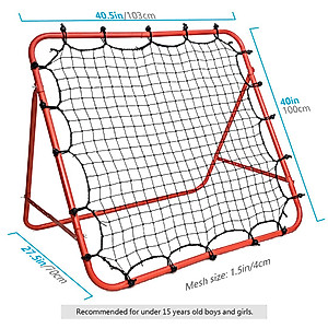 Morimoe Soccer Rebounder Net,Adjustable,Easy Set Up,Steel Frame,40X40-inch