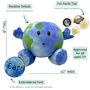 Celestial Buddies Little Earth Buddy Science Astronomy Learning Space Solar System Educational Plush Planet Toys - 10 Inches