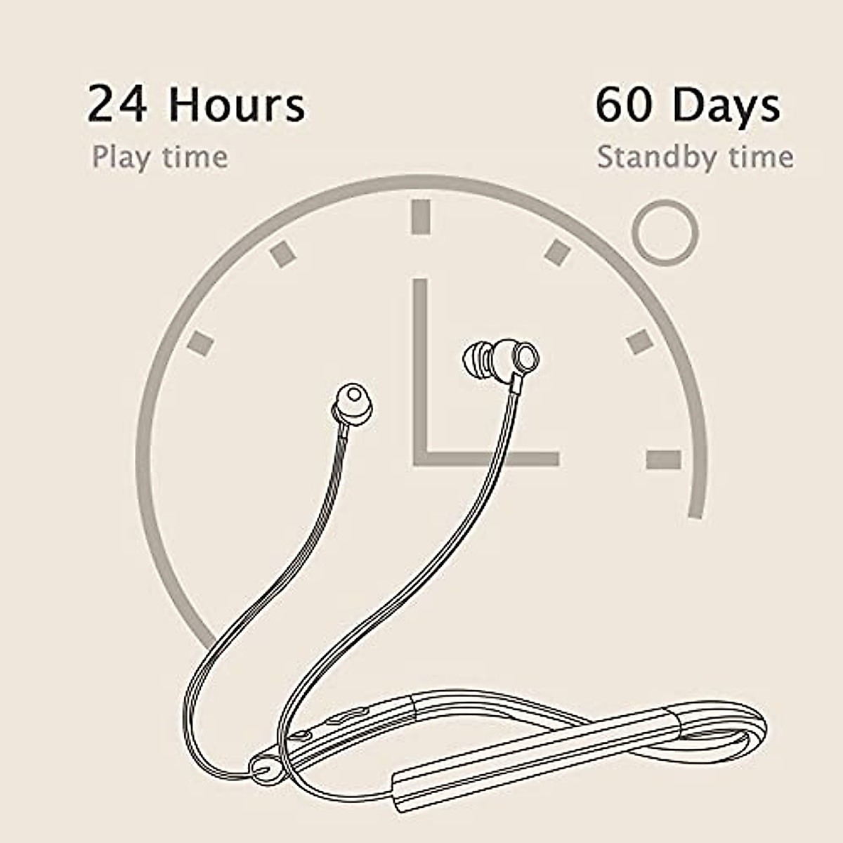 ESSONIO Bluetooth Headphones Wireless Earbuds Neckband with mic Noise Cancelling Wireless Headset 400 Hours Standby timefor Sports