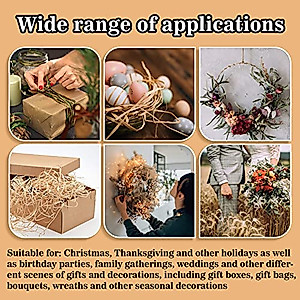 300g Natural Raffia Ribbon Raffia Grass - Sukh Raffia Straw for Florist Bouquets Decoration Crafts Ribbon for Gift Wrapping Christmas Gift Birthday Raffia Grass Wrap Ribbon Natural Materials 6PCSx50g