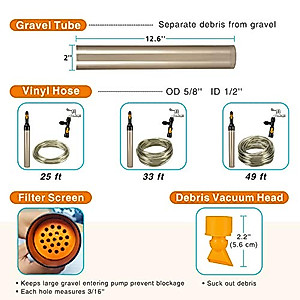 hygger Bucket-Free Aquarium Water Change Kit Fish Tank Auto Siphon Pump Gravel Cleaner Tube with Long Hose Water Changer Maintenance Tool 49-FEET