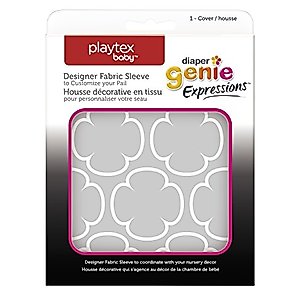 Diaper Genie Playtex Expressions Fabric Sleeve, Grey Clovers