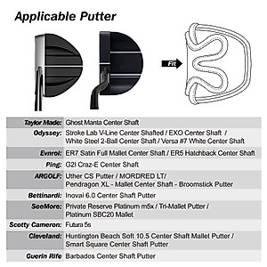 Golf Mid Mallet Head Cover Center Shaft Putter Golf Club Protector Magnetic Closure Fit for Scotty Cameron Odyssey Taylormade (Black)