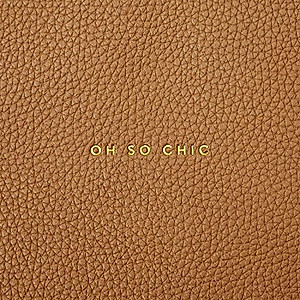 KATIE LOXTON Oh So Chic Womens Vegan Leather Sentiment Slim Perfect Pouch Tan