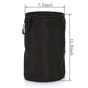 VEAMOR Clothespin Bag Hanging Clothesline Peg Organizer Storage Bags,Dust-proof (black)