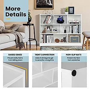 Giantex 8 Cube Bookcase, Freestanding 3-Tier Open Bookshelf, Modern Storage Display Cabinet, Wood Cube Storage Organizer for Living Room, Kid’s Room, White
