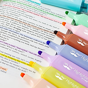 Mr. Pen- Pastel Highlighter, 8 pcs, Tank Style, Chisel Tip, Highlighters Pastel, Bible Highlighter, Aesthetic School Supplies, Cute School Supplies, Aesthetic Cute Highlighters, Highlighters No Bleed