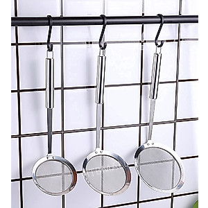 Skimmer Spoon, Stainless Steel Spider Strainer Skimmer Spoon Grease Fine Mesh Strainer Skimmer Spoons for Cooking Frying Skimming Grease, Foam and Gravy