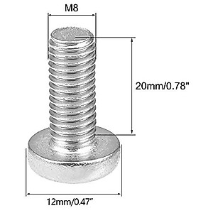 10pcs M8-1.25 20mm 304 Stainless Steel Pan Phillips Cross Head Screw, for TV Wall Mount Bracket Kit (with Flat Washer & Split Lock Washer)