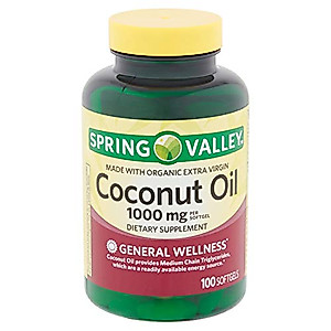 Spring Valley Extra Virgin Coconut Oil, 1,000 MG, 100 Softgels