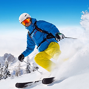 TurboSke Ski Helmet, Snowboard Helmet Snow Sports Helmet, Audio Compatible Helmet for Men, Women and Youth (L, White)