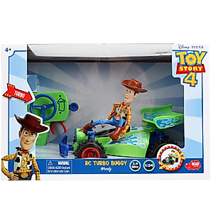 Jada Toys Jada Disney Pixar Toy Story 4 Turbo Buggy W/Woody Radio Control Vehicle, 2.4 Ghz, 1: 24