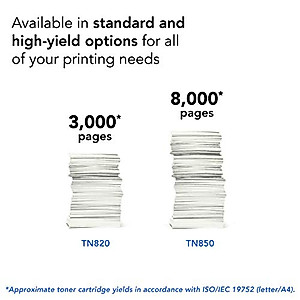 Brother Genuine TN850 2-Pack High Yield Black Toner Cartridge with Approximately 8,000 Page Yield/Cartridge