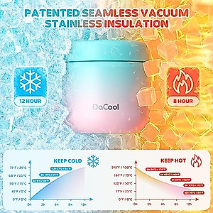 DaCool Kids Thermos for Hot Food Vacuum Stainless Steel Insulated Food Jar 13.5 OZ Kids Lunch Food Thermos Insulated Lunch Container Bento for School Office Picnic Travel Outdoors,Leakproof,BPA Free