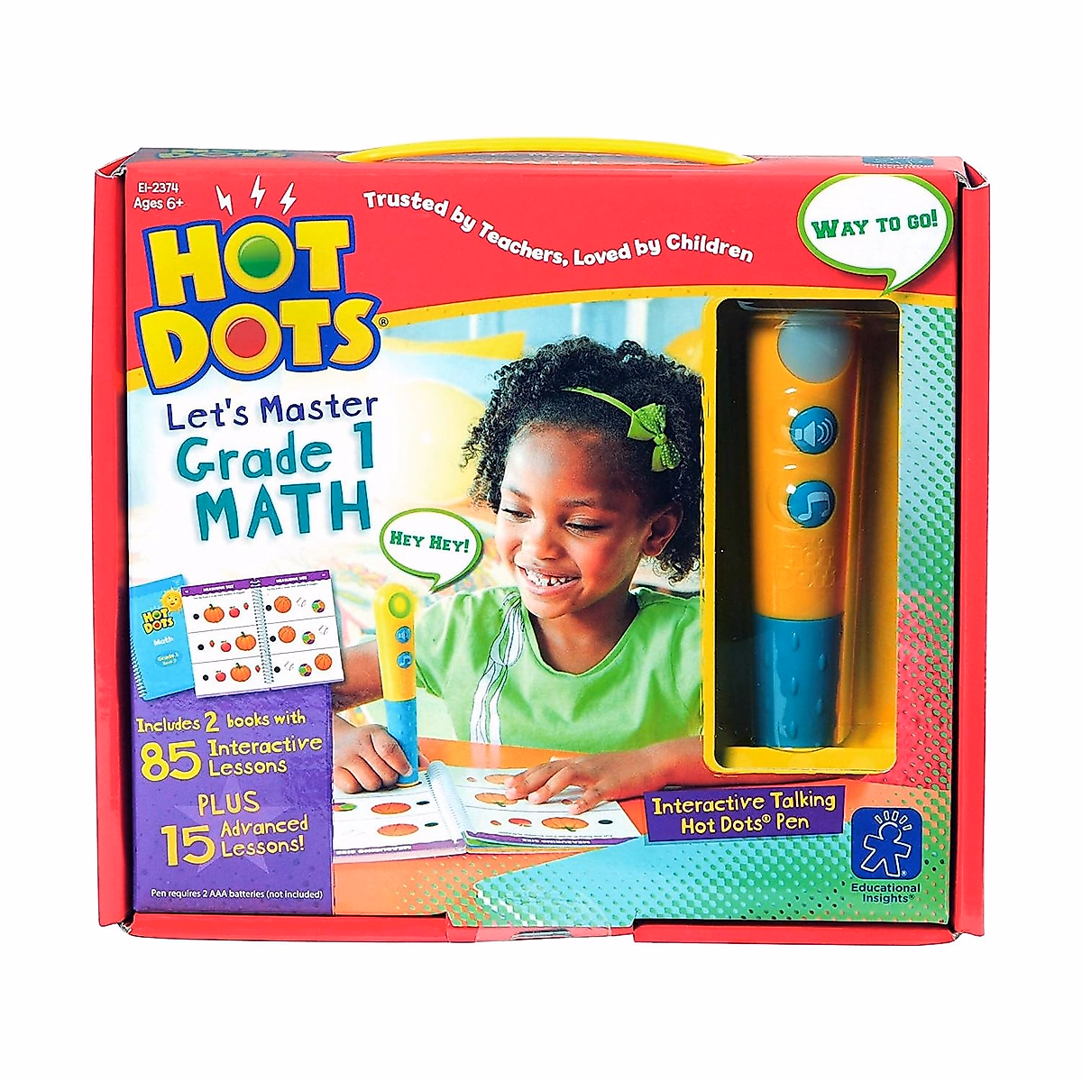 Educational Insights Hot Dots Let's Master 1st Grade Math Set, Math Workbooks, 2 Books with 100 Math Lessons & Interactive Pen, Ages 6+