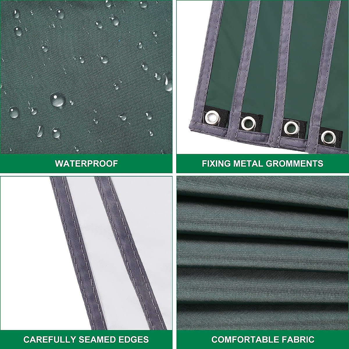 WADEO Camping Tarp with Poles, Waterproof and Lightweight Tent Hammock Tarp, 10X10FT Backpacking Rain Fly Survival Shelter for Camping, Hiking, Picnic and Outdoor Activities