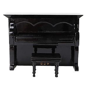 FTVOGUE Miniature Wooden Piano Model Musical Instrument Model Home Decor Ornaments Furniture Scene Accessories