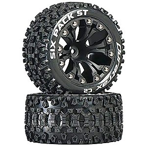 Duratrax Six Pack ST 2.8" 2 Wheel Drive Mounted 1/2" Offset Tires Black 2 DTXC3562