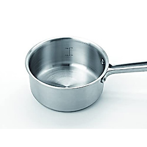 CHEF TOPF 1.5 qt 5-ply stainless steel sauce pan with cover, Brushed finish, full 5-ply, multi-clad, oven safe, dishwasher safe