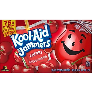 Kool-Aid Jammers Tropical Punch (Grape & Cherry Artificially Flavored Kids Soft Drink Variety Pack, 30 ct Box, 6 fl oz Pouches)