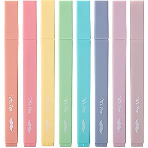 Mr. Pen- Aesthetic Cute Pastel Highlighters Set, 8 pcs, Chisel Tip, Candy Colors, No Bleed Bible Assorted Colors
