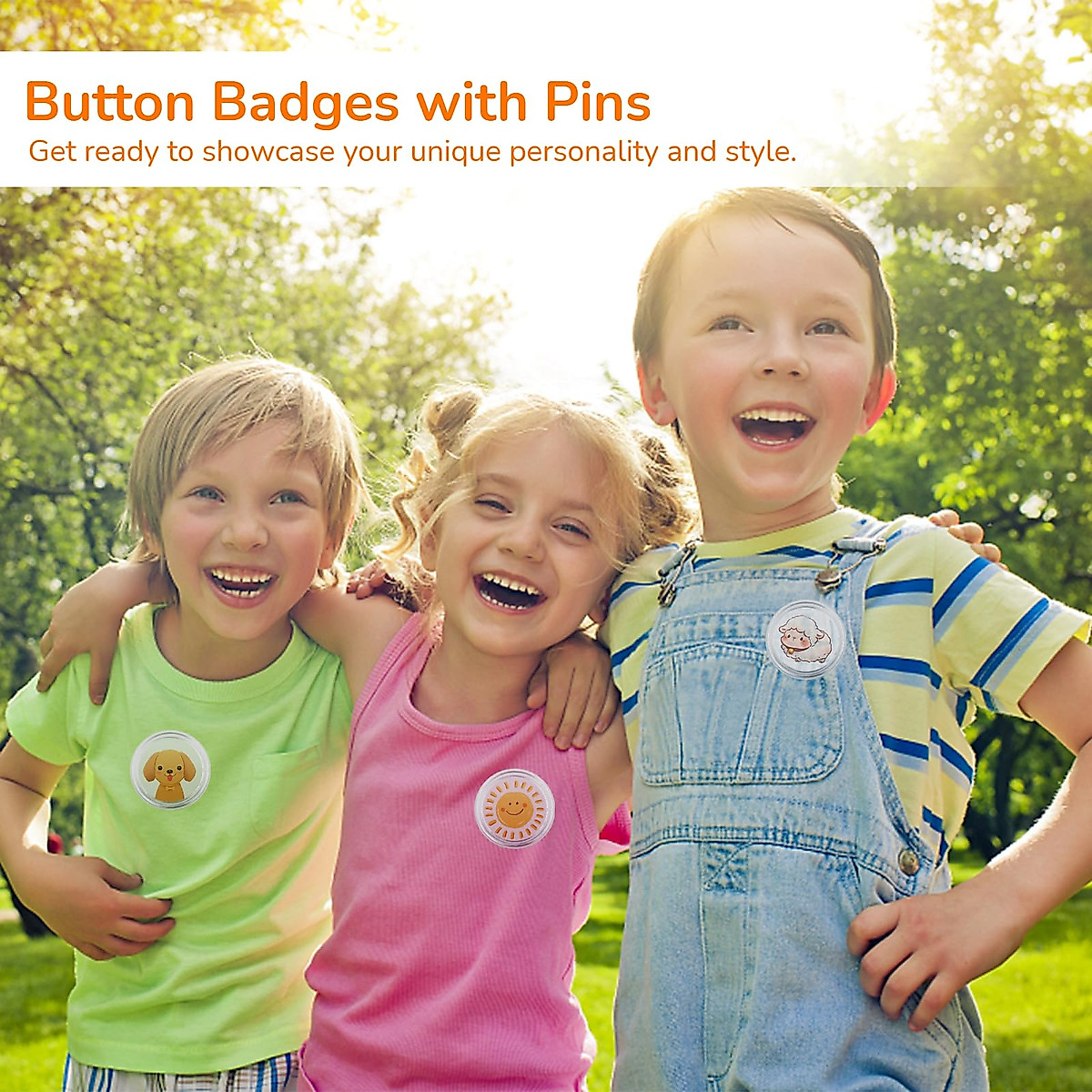 Anjetan 25 Pcs Button Badges with Pins, 3.15" Clear Button Badges, Acrylic Badge Makers for Craft Supplies, Blank Picture Button Badges Kit, Round Photo Buttons for DIY Projects