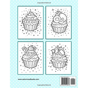 Sweet Cupcakes Coloring Book: Coloring Book With 50 Unique Cupcakes Illustrations for Kids and Adults