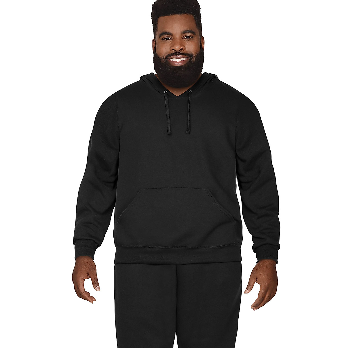 Fruit of the Loom Eversoft Fleece Hoodies, Moisture Wicking & Breathable, Hooded Sweatshirt, Black Pullover, Medium