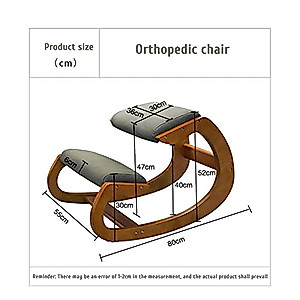 XMSM Posture Correction Kneeling Chair Ergonomic for Office, Kids Angled Seat Learning Rocking Office Chair Knee Stool for Relief Men & Women, Teenager Hunchback,Poor Posture, Kyphosis, Etc