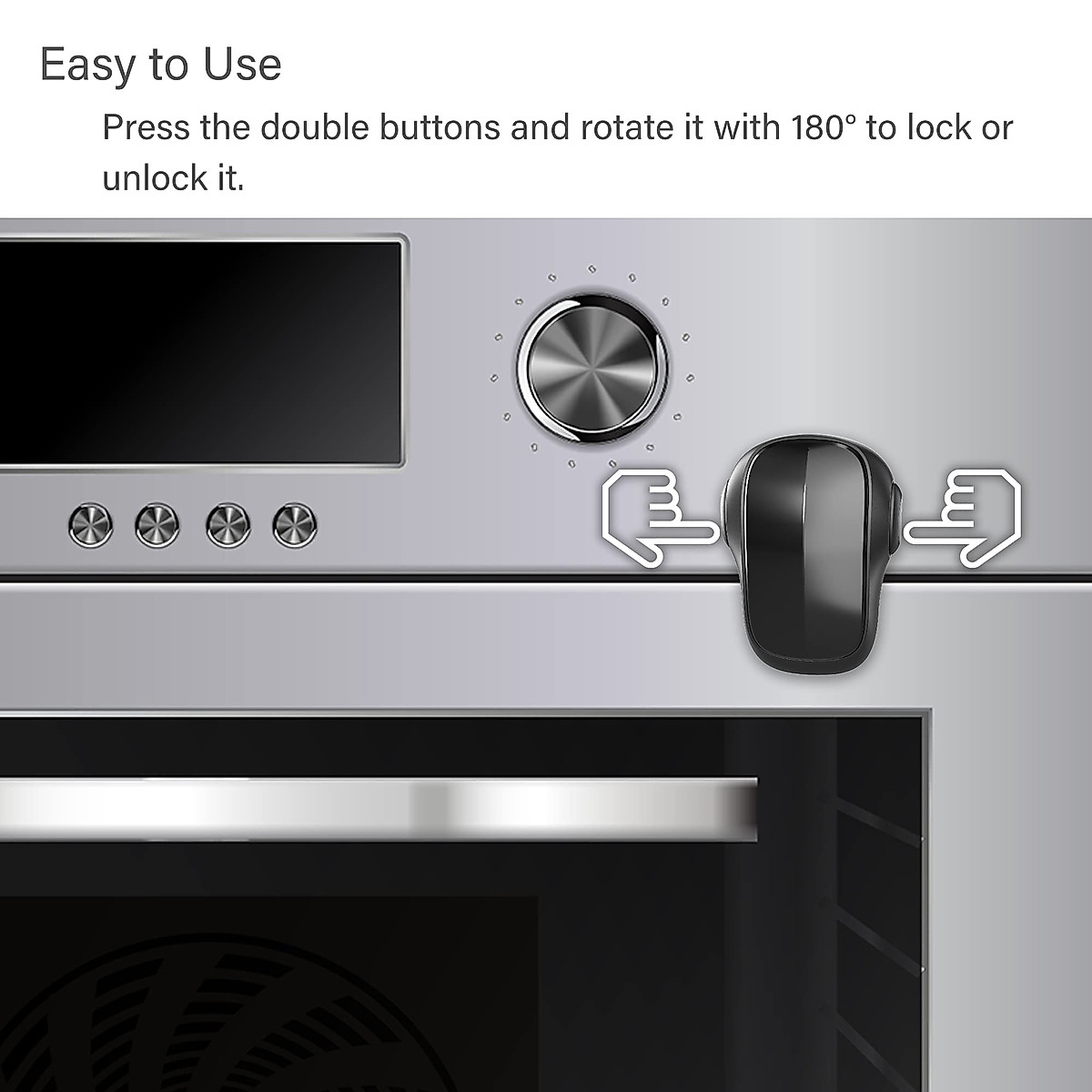 Oven Lock Childproof, Oven Front Door Lock Child Safety, Easy to Install, Heat-Resistant, Black, by Heart of Tafiti