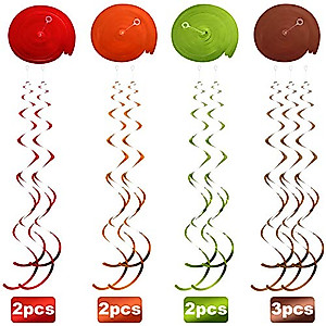 30 Pieces Happy Camper Party Hanging Swirls, Camping Adventure Bears Sign Foil Swirls Ceiling Decorations for Boy Girl Camping Theme Birthday Party Baby Shower Indoor Outdoor Decoration Supplies
