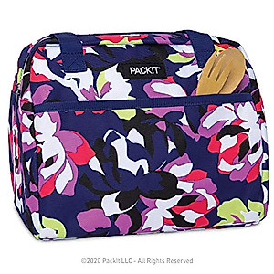 PackIt Freezable Hampton Lunch Bag with Shoulder Straps, Bright Floral