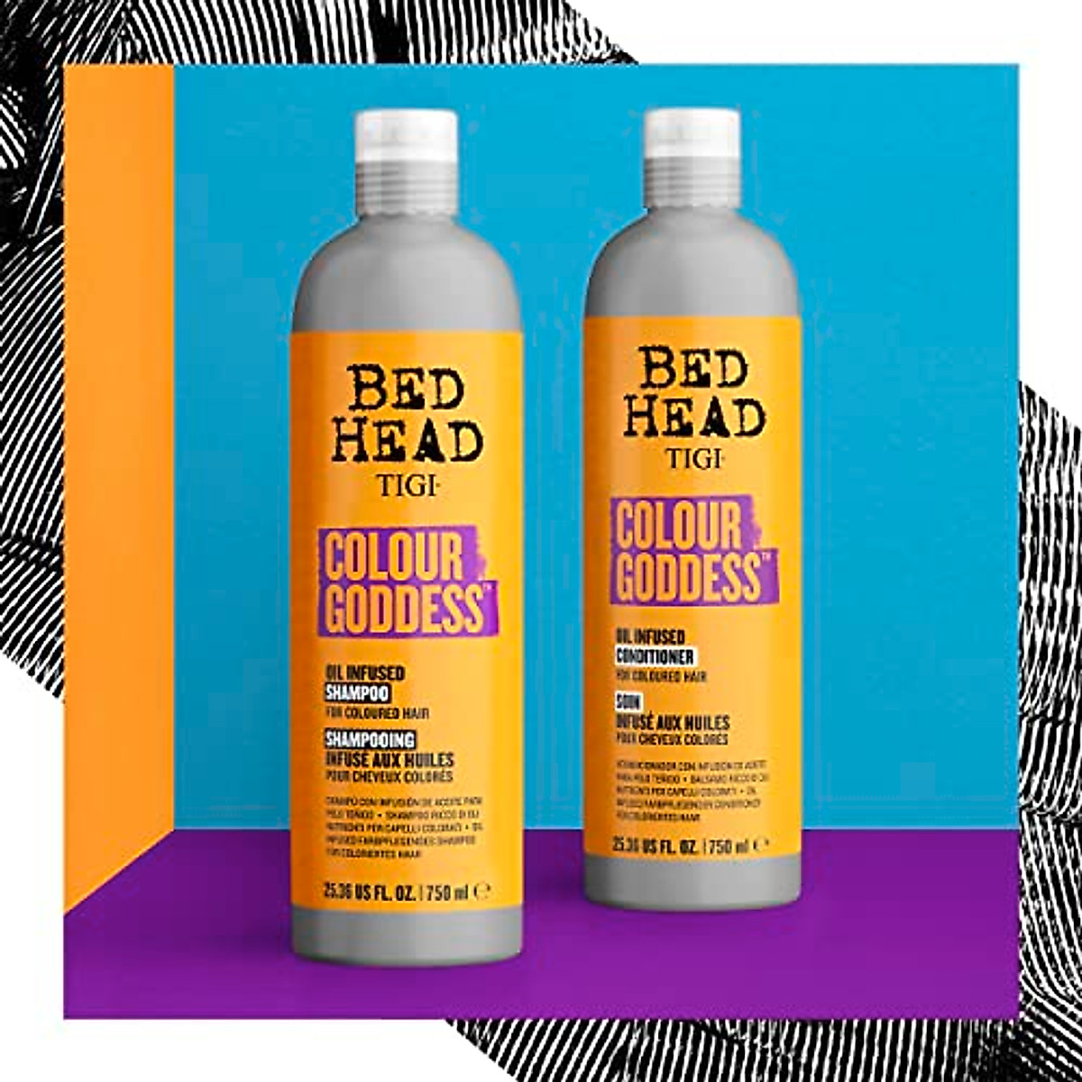 Bed Head by TIGI Shampoo & Conditioner For Colored Hair Colour Goddess With Sweet Almond & Coconut Oils 2 x 25.36 fl oz