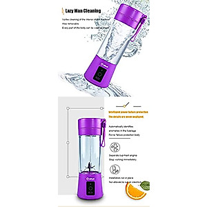 BLITZIT Portable Blender, Personal Size Blender Shakes and Smoothies Mini Jucier Cup USB Rechargeable Battery Strong Power Ice Blender Mixer Home Office Sports (BLUE)