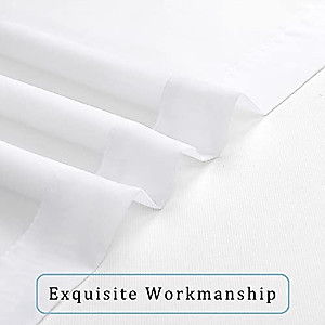 OWENIE Sheer White Curtains, Sheer Curtains 84 inch Length 2 Panels Set, Rod Pocket Voile Fimly Sheer Drapes for Living Room/Bedroom, 2pcs, Each 42" W x 84" L