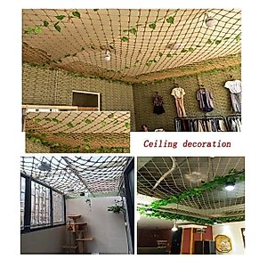 Retro Hemp Rope Decorative Net, Children's Safety Net, Sturdy Mesh Cloth Woven Material, Bar Restaurant Photo Wall Garden Playground Protective Rope Net, Climbing Net, Custom Size ( Size : 1*7m )