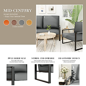 DKLGG Mid-Century Loveseats Sofa Couch, Faux Solid Leather Loveseat Sofa, Upholstered Faux Leather Couch 2-Seat Metal Armchair, Lounge Accent Chair for Living Room, Small Space, Studio, Apartment