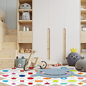 20 Pieces Shapes Wall Decals Stickers for Kids Removable Wall Vinyl Decals Kids Nursery Educational Wall Stickers for Preschool Classroom Toddlers Bedroom Playroom Wall Decorations