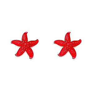 Pufguy Polyresin Artificial Mini Starfish Decoration 1.7"x1.8" for Fish Tank Aquarium Landscape Decoration-2 pcs（Red