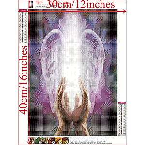 NIHO-JIUMA Diamond Painting Kits Pray Wings, 5D Full Drill Diamond Art Kits Painting Gift for Adult, Home Decoration (30X40cm/11.8x15.7inches)