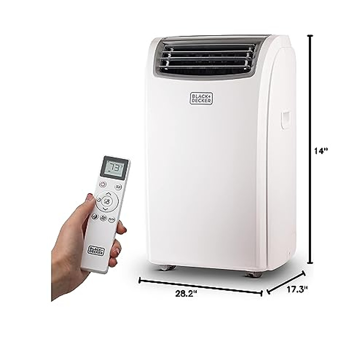 BLACK+DECKER 12,500 BTU Portable Air Conditioner with Remote Control, White