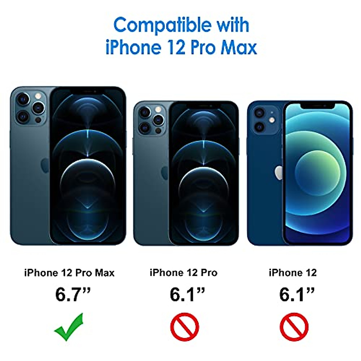 JETech Screen Protector for iPhone 12 Pro Max 6.7-Inch with Camera Lens Protector, Tempered Glass Film, 2-Pack Each